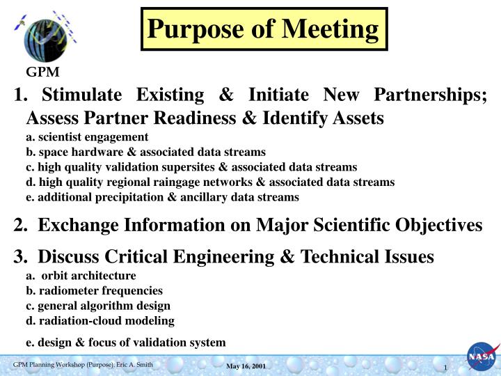 PPT - Purpose of Meeting PowerPoint Presentation, free download - ID ...