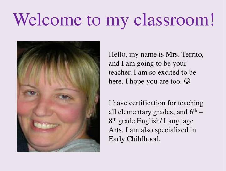 PPT - Welcome to my classroom! PowerPoint Presentation, free download ...