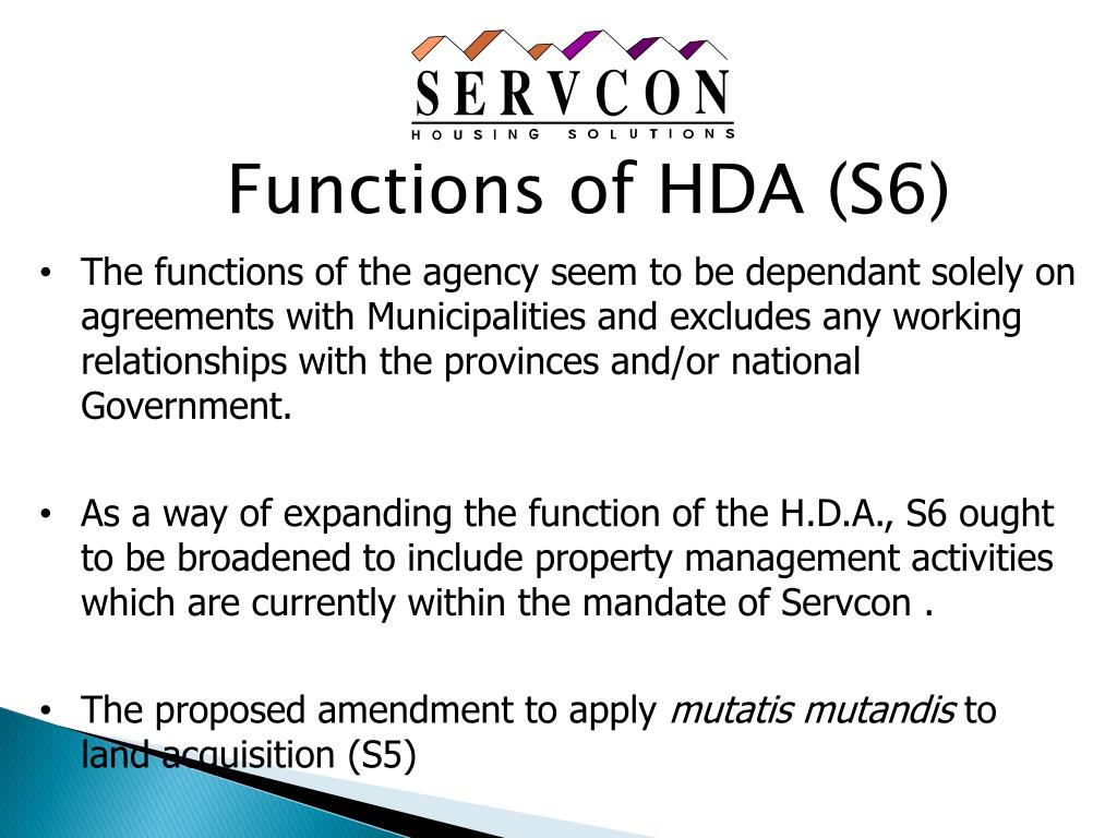 PPT - Commentary to the Housing Development Agency (HDA) Bill ...