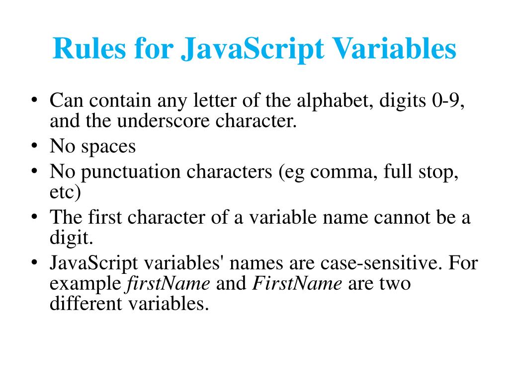 PPT JavaScript Variables PowerPoint Presentation Free Download ID