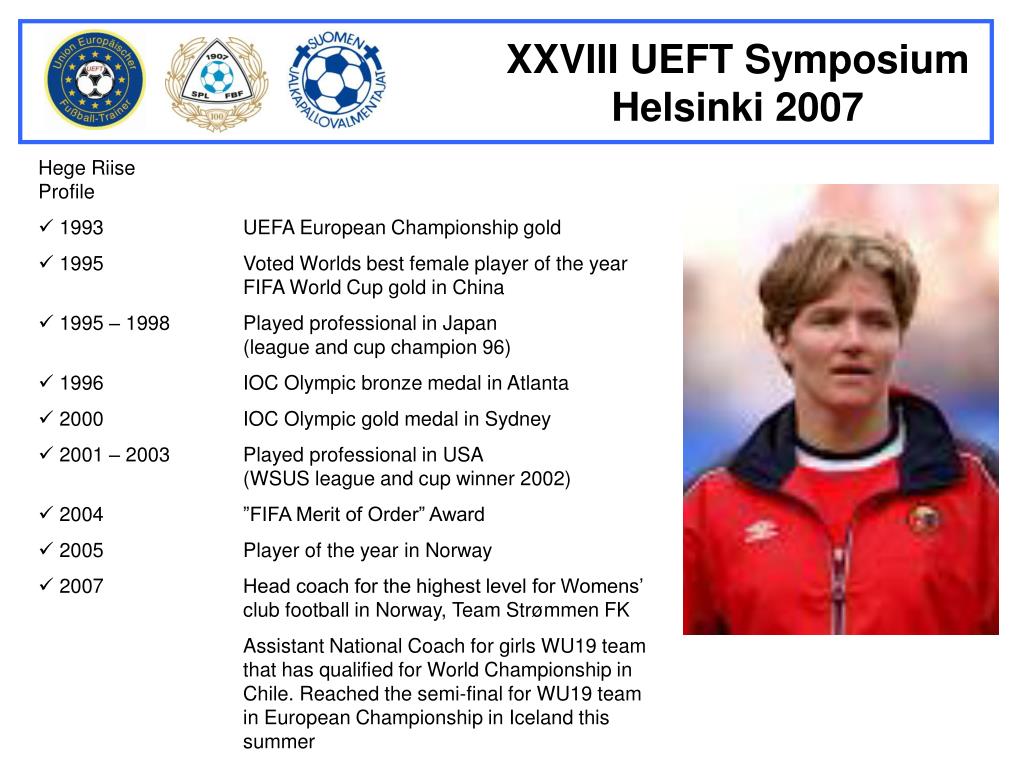PPT - Hege Riise Profile 1993 UEFA European Championship gold ...