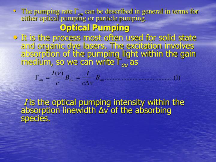 PPT - Laser Pumping Requirements and Techniques PowerPoint Presentation ...