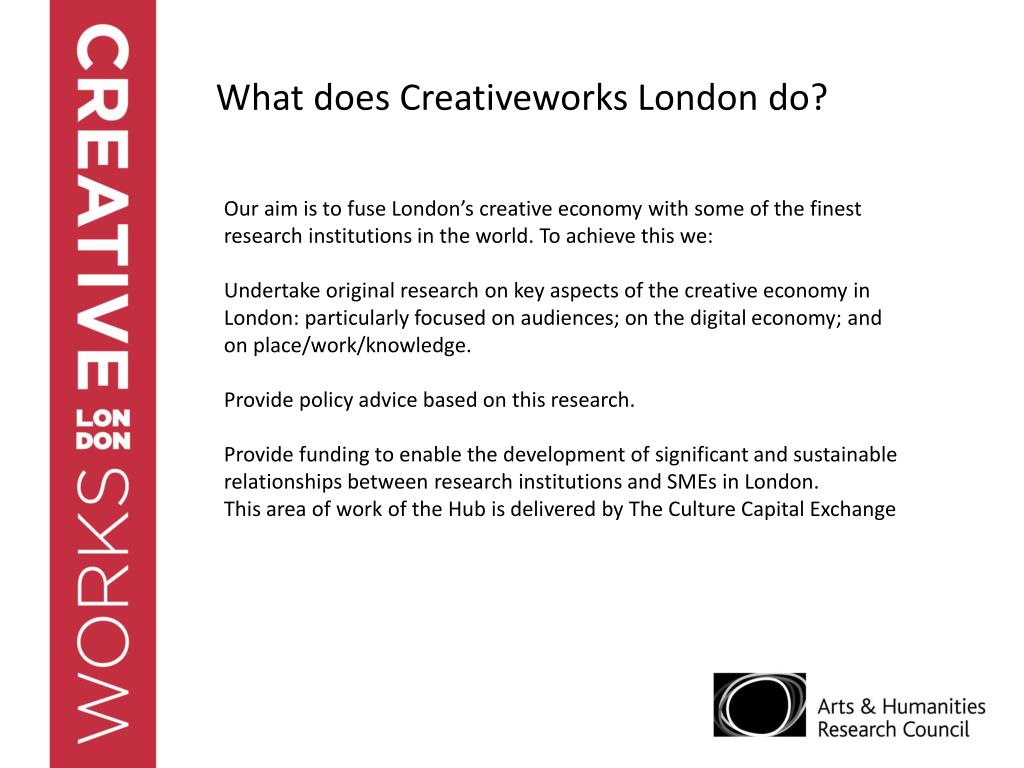 PPT - Enhancing Knowledge Exchange in London's Creative Sectors ...