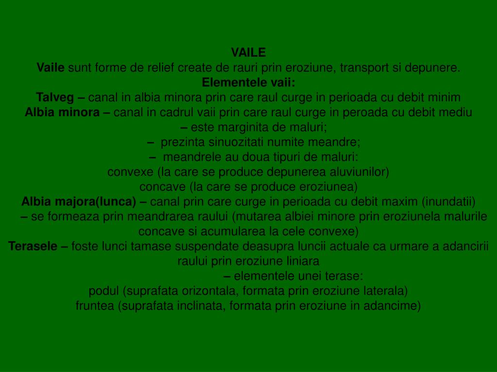 PPT - RELIEFUL CREAT DE APA CU CURGERE PERMANENTA(RELIEF FLUVIAL ...