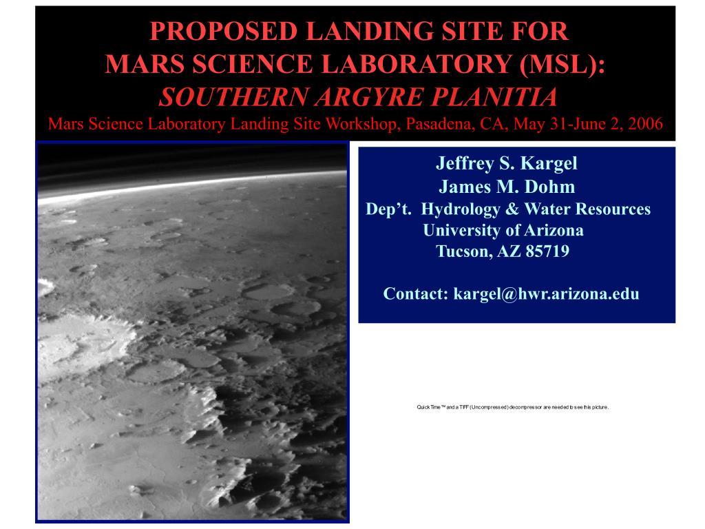 PPT - Jeffrey S. Kargel James M. Dohm Dep’t. Hydrology & Water ...