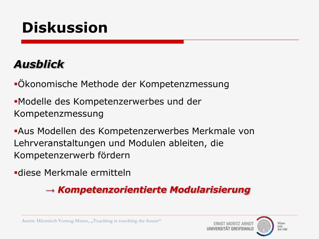 PPT - Kompetenzorientierung und die Validität selbsteingeschätzter ...
