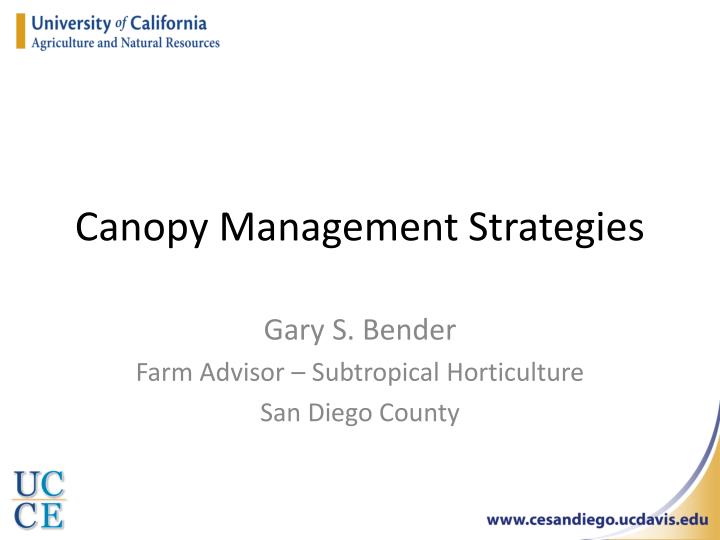 PPT - Canopy Management Strategies PowerPoint Presentation, free ...