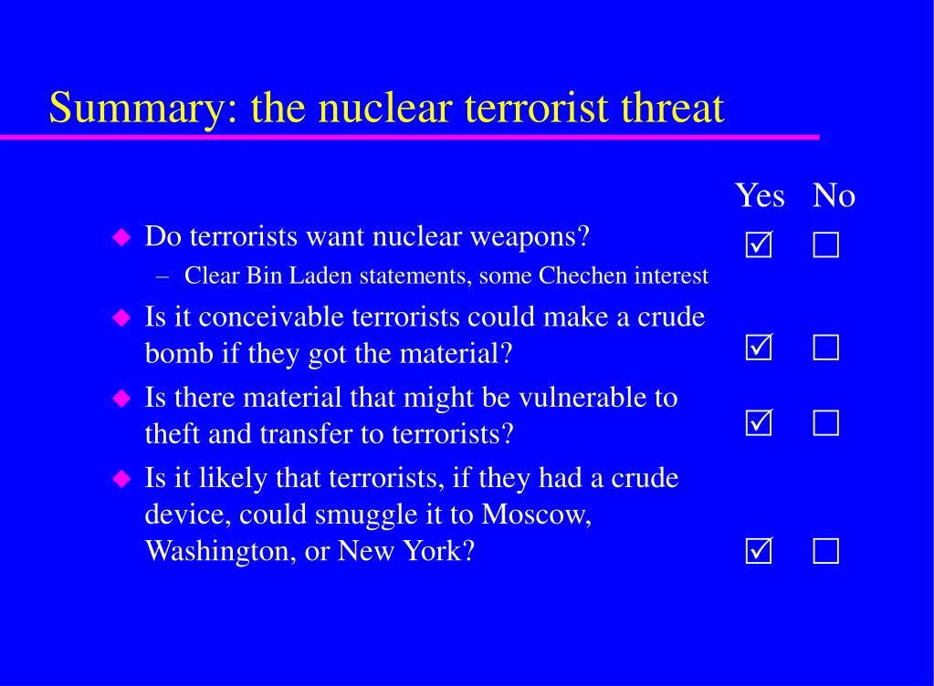 PPT - The Nuclear Terrorist Threat to Russia and the World -- What is ...