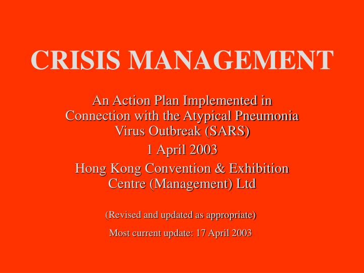 PPT - CRISIS MANAGEMENT PowerPoint Presentation, free download - ID:3580176