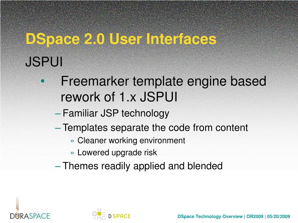PPT - DuraSpace DSpace Technology Overview Bradley McLean DuraSpace ...