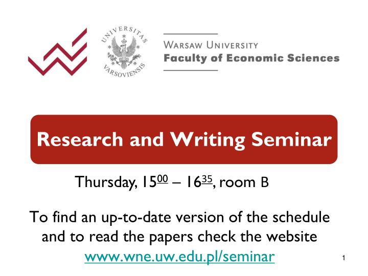 PPT - Research and Writing Seminar PowerPoint Presentation, free ...