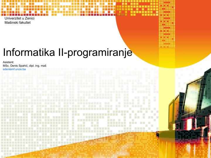 PPT - Informatika II-programiranje PowerPoint Presentation, free ...