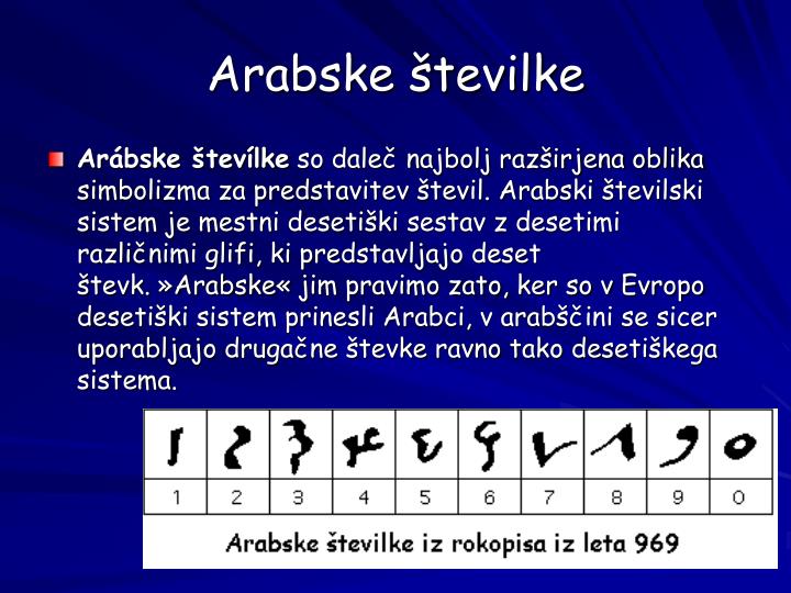 PPT - RAZVOJ ZAPISA ŠTEVIL PowerPoint Presentation - ID:3582931