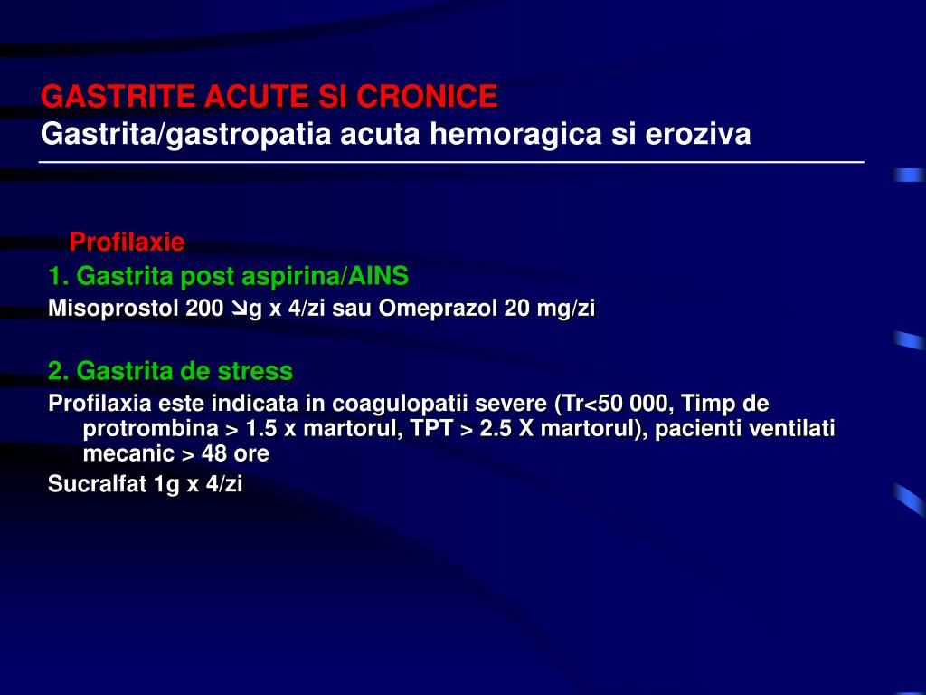 PPT - GASTRITE ACUTE SI CRONICE DEFINITIE, CLASIFICARE, DIAGNOSTIC SI ...