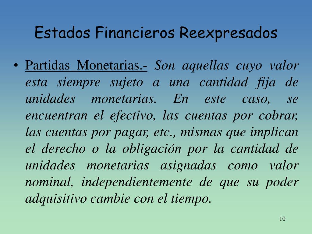 PPT - Estados Financieros Reexpresados Antecedentes PowerPoint ...