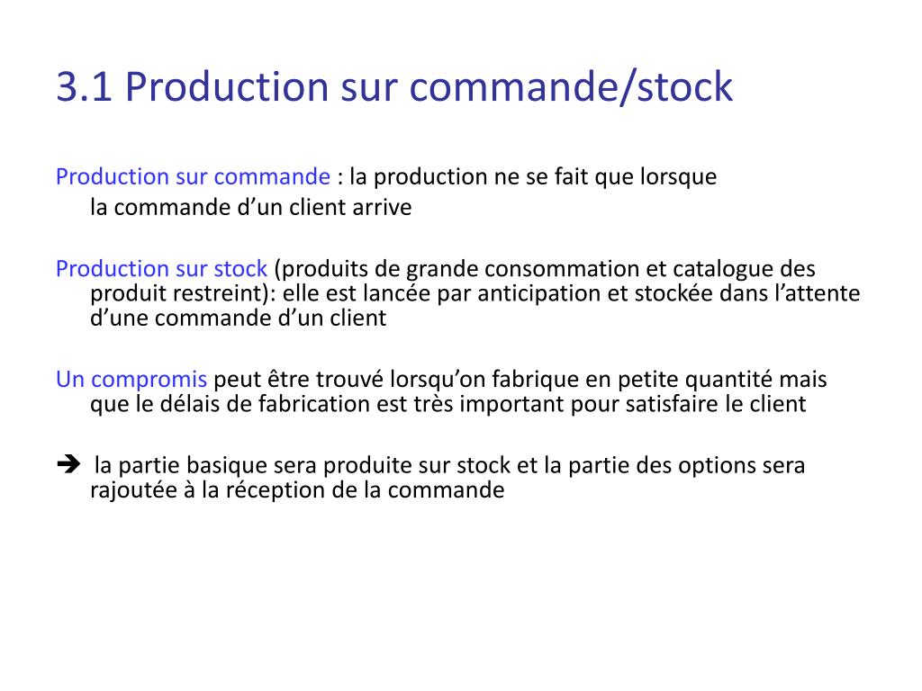 PPT - Chaîne logistique : - Approvisionnement - Stocks - Production et ...