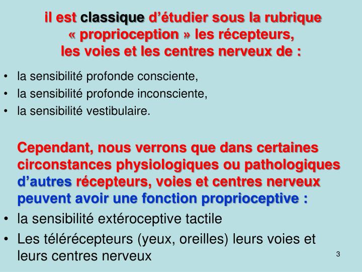 PPT - La proprioception : définition PowerPoint Presentation - ID:3588571