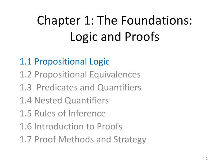 PPT Chapter 1 The Foundations Logic And Proofs PowerPoint 