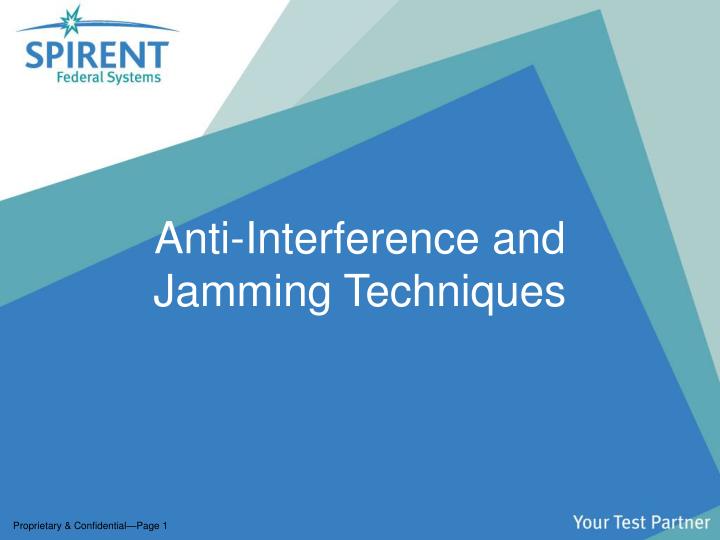 PPT - Anti-Interference and Jamming Techniques PowerPoint Presentation ...
