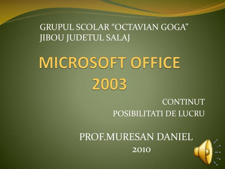 PPT - MICROSOFT OFFICE 2003 PowerPoint Presentation, free download - ID ...