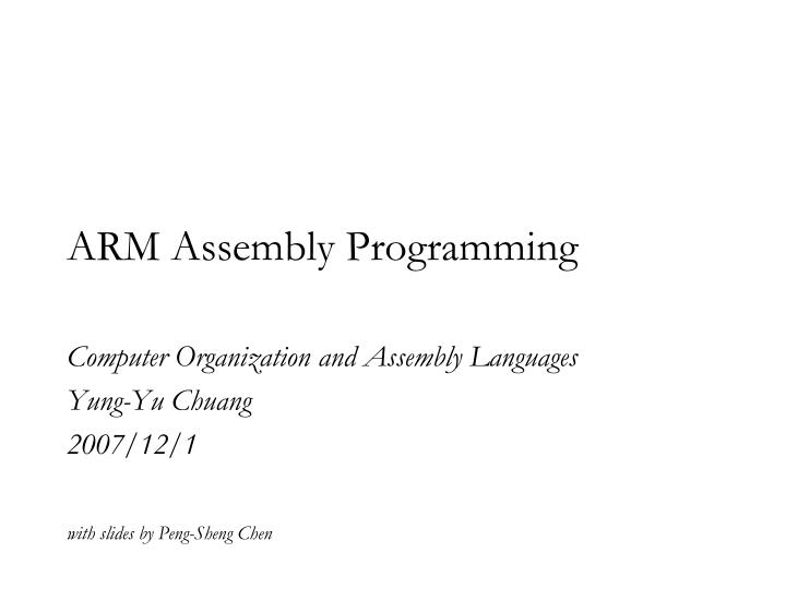 Ppt Arm Assembly Programming Powerpoint Presentation Free Download Id3589730