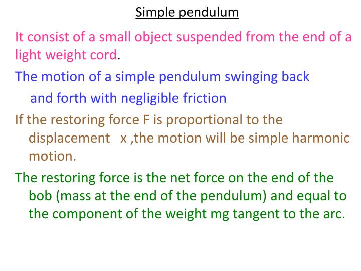 PPT - Simple pendulum PowerPoint Presentation, free download - ID:3591037