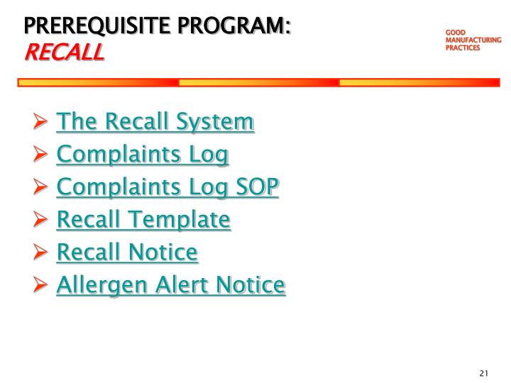 PPT - GOOD MANUFACTURING PRACTICES Training about our Food Safety ...
