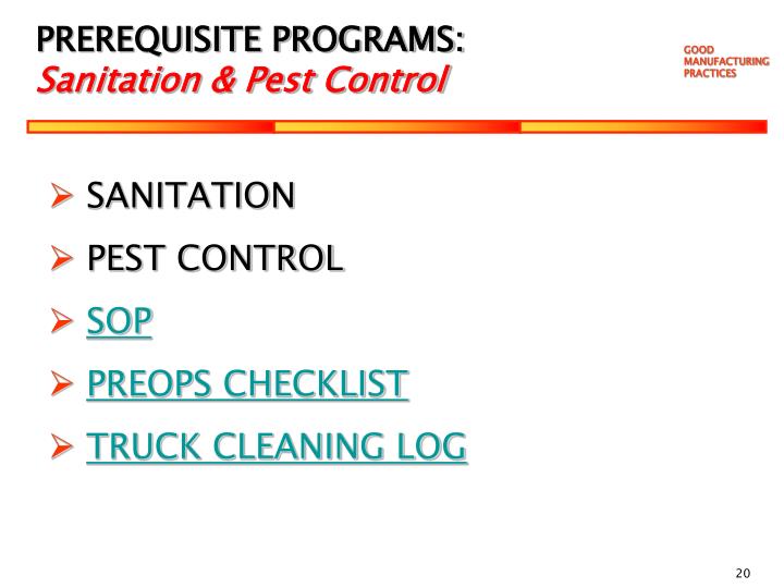 PPT - GOOD MANUFACTURING PRACTICES Training about our Food Safety ...