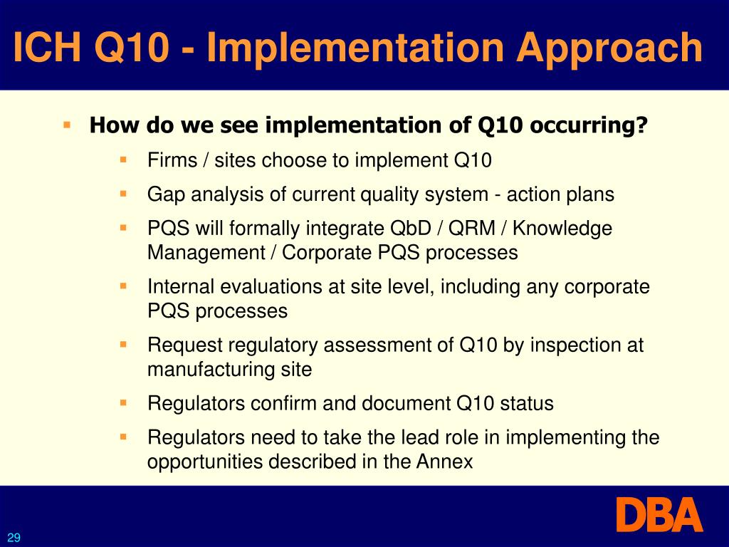 PPT - ICH Q10 – Delivering a Modern Effective Pharmaceutical Quality ...