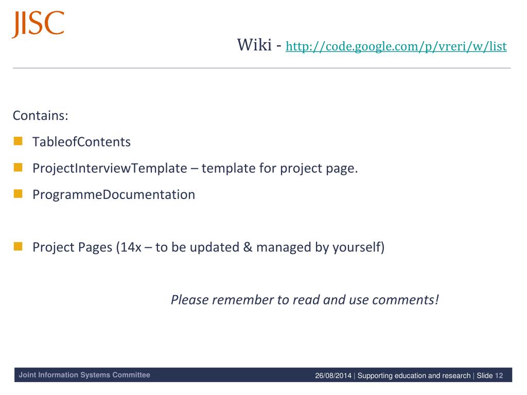 PPT - VRE Rapid Innovation - VRERI Kick-off and Documentation ...