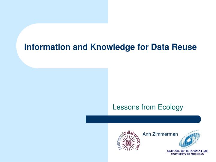 PPT - Information and Knowledge for Data Reuse PowerPoint Presentation ...