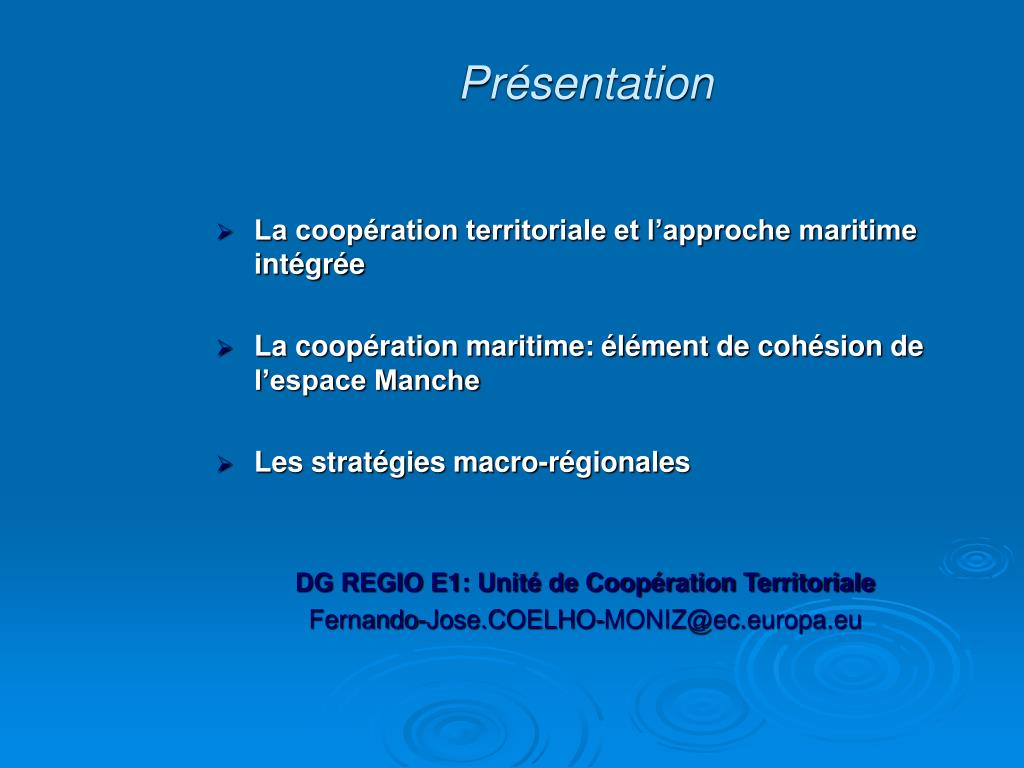PPT - COMMISSION EUROPEENE DG REGIO – DG MARE PowerPoint Presentation ...