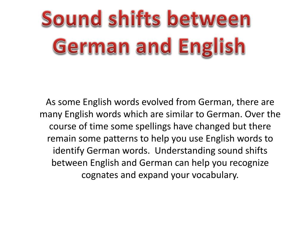 PPT - Sound shifts between German and English PowerPoint Presentation ...