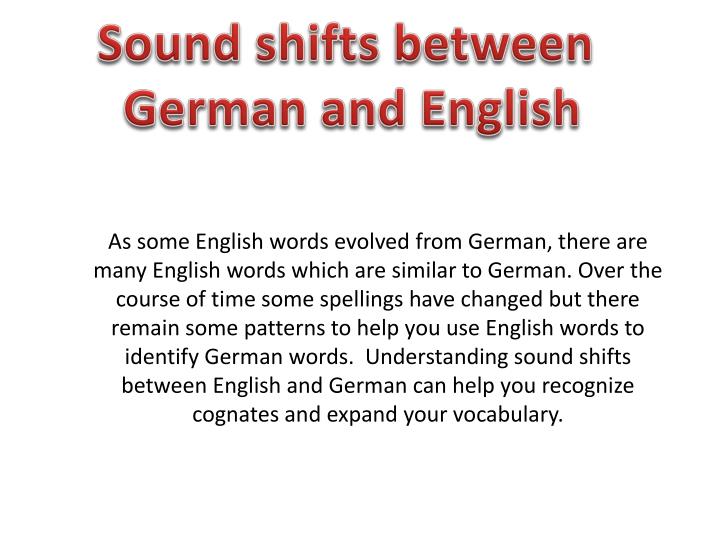 PPT - Sound shifts between German and English PowerPoint Presentation ...