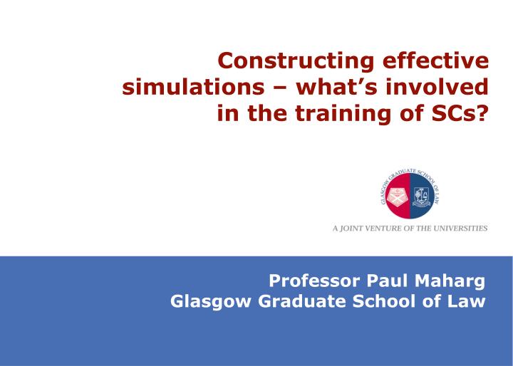 PPT - Constructing effective simulations – what’s involved in the ...