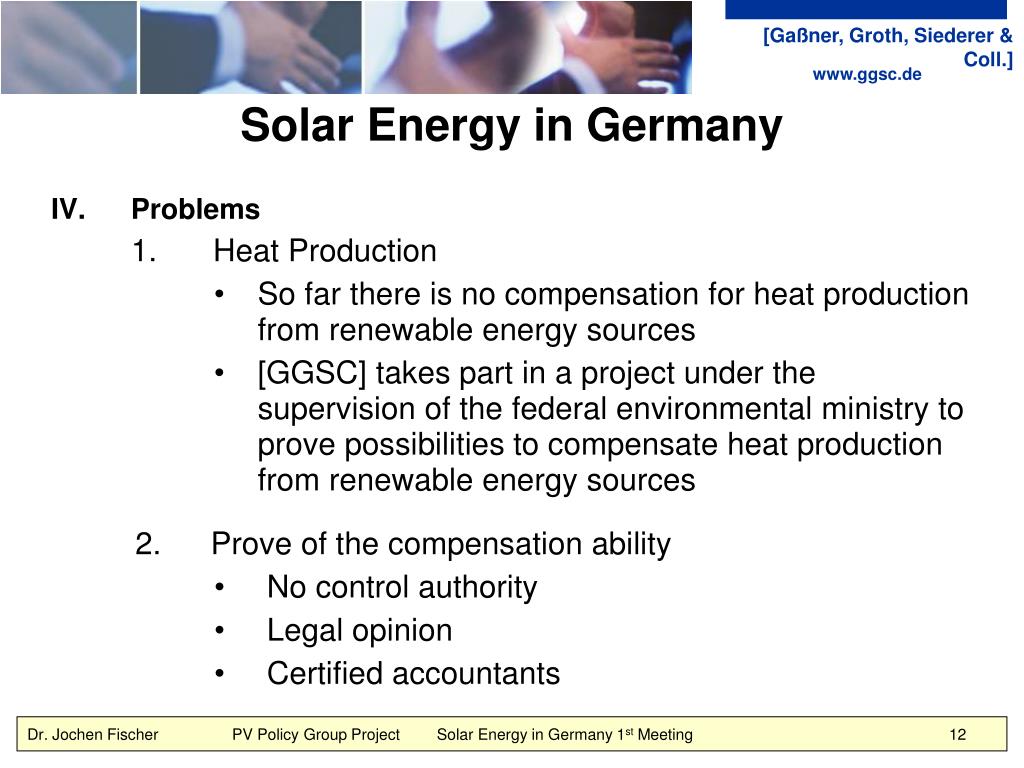 PPT - Legal and Regulatory Support for Solar Energy in Germany ...