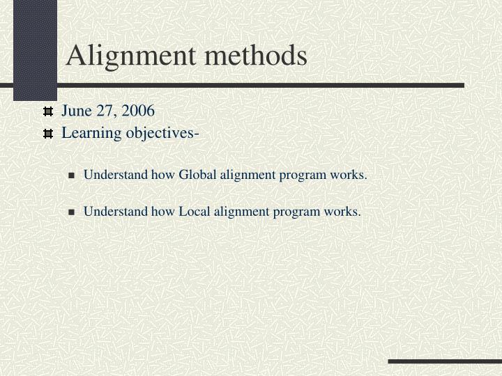 PPT - Alignment methods PowerPoint Presentation, free download - ID:3596219