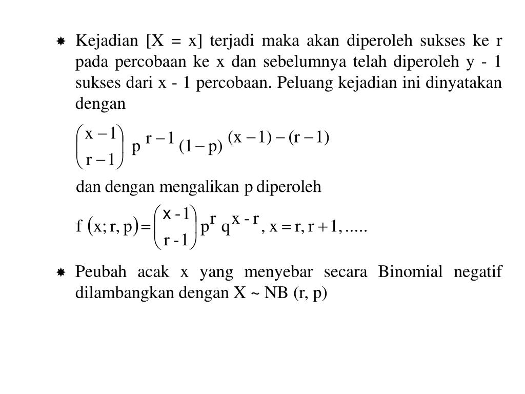 PPT - Materi Pokok 12 SEBARAN PEUBAH ACAK DISKRIT KHUSUS 2 Sebaran ...