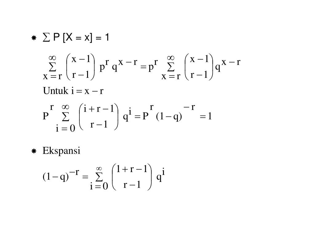 PPT - Materi Pokok 12 SEBARAN PEUBAH ACAK DISKRIT KHUSUS 2 Sebaran ...