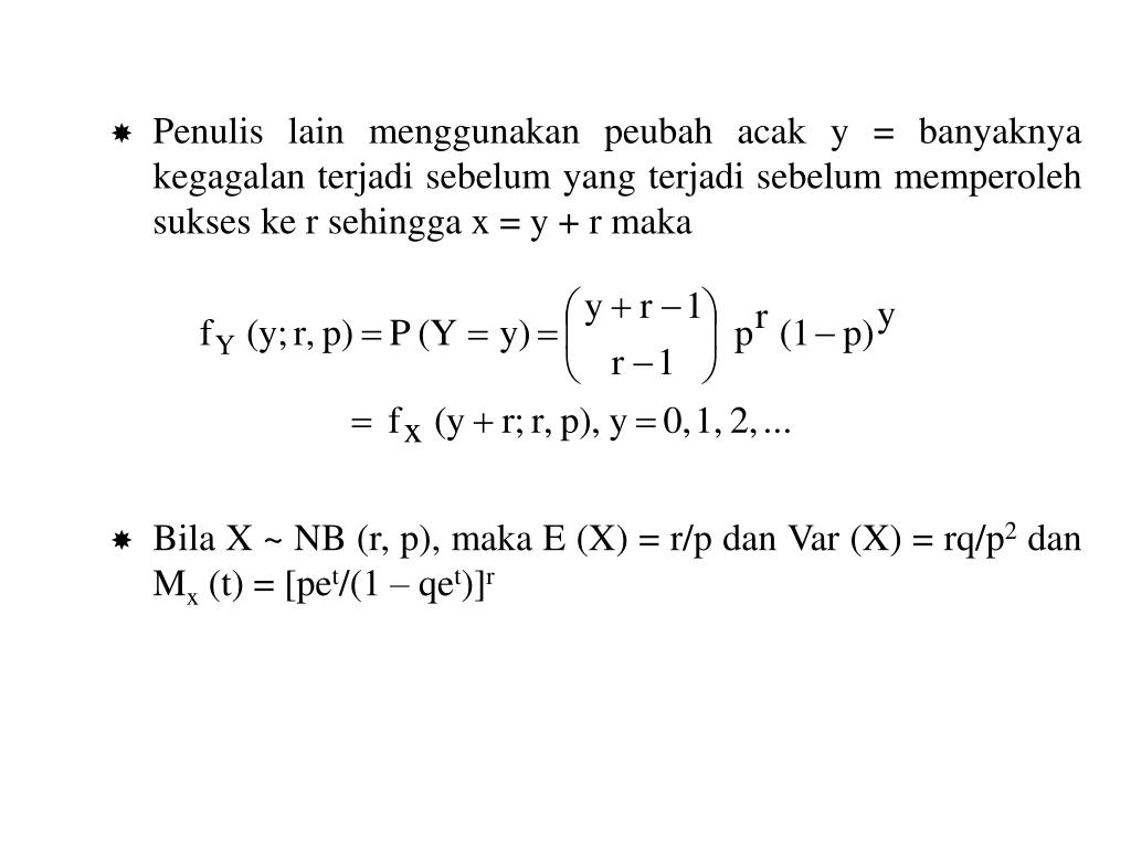 PPT - Materi Pokok 12 SEBARAN PEUBAH ACAK DISKRIT KHUSUS 2 Sebaran ...