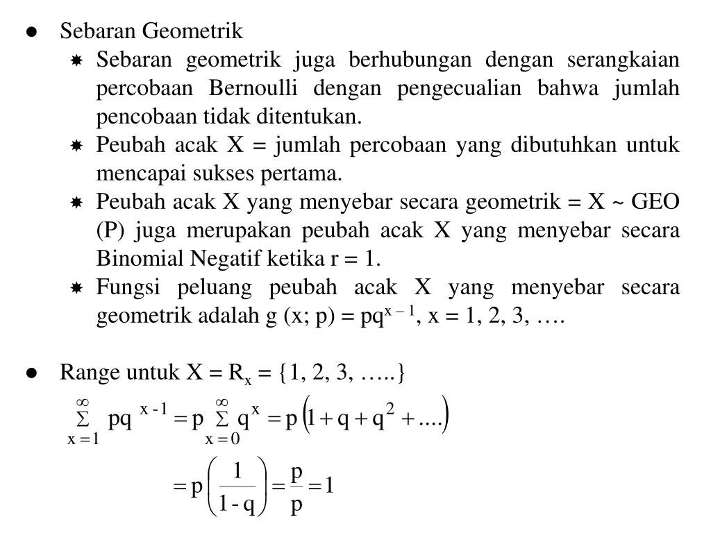 PPT - Materi Pokok 12 SEBARAN PEUBAH ACAK DISKRIT KHUSUS 2 Sebaran ...
