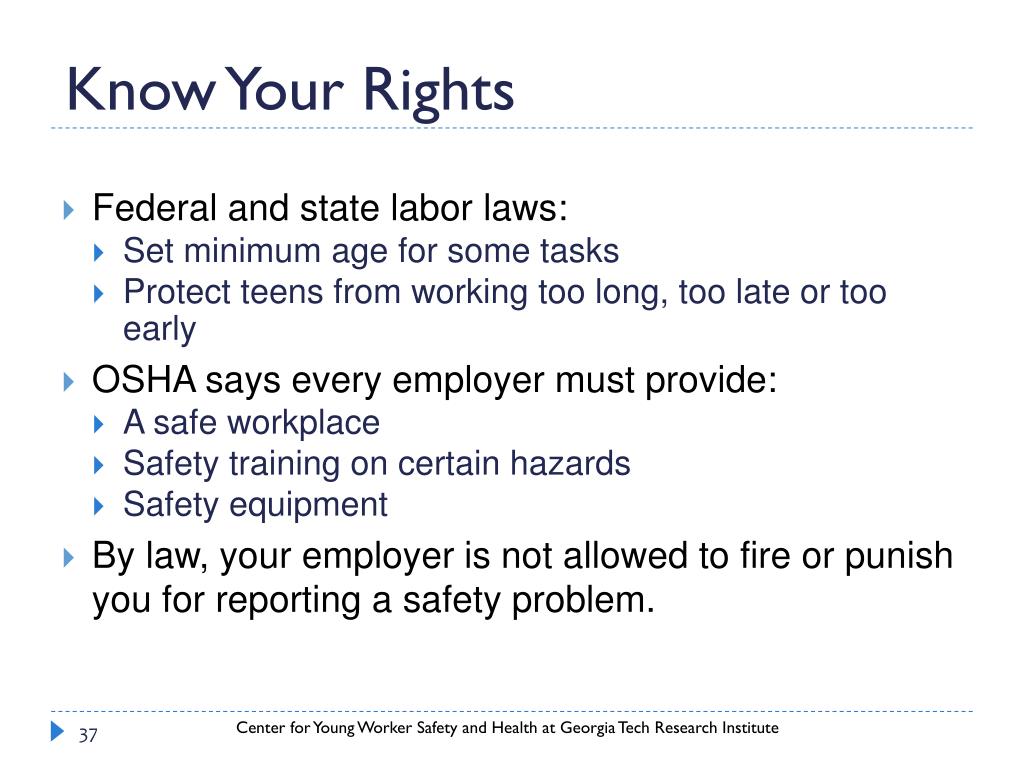 PPT - A Primer for Young Worker Safety and Health Training PowerPoint ...