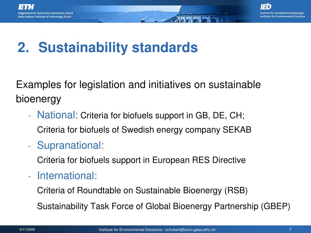PPT - Sustainability standards for bioenergy A means to reduce climate ...