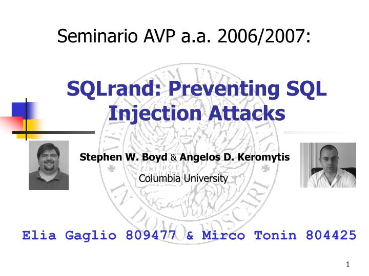 PPT - SQLrand: Preventing SQL Injection Attacks PowerPoint Presentation ... PPT - SQLrand: Preventing SQL Injection Attacks PowerPoint Presentation ...
