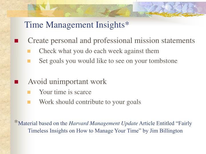 PPT - Time Management Insights* PowerPoint Presentation, free download ...