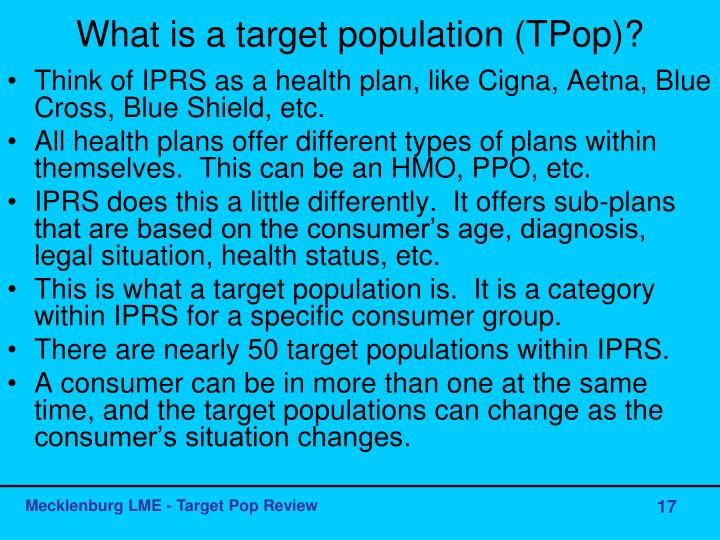 PPT - Target Population Review PowerPoint Presentation - ID:3602368