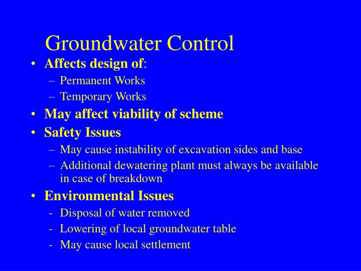 PPT - Groundwater Control PowerPoint Presentation, free download - ID ...