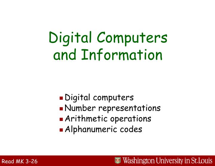 PPT - Digital Computers and Information PowerPoint Presentation, free ...