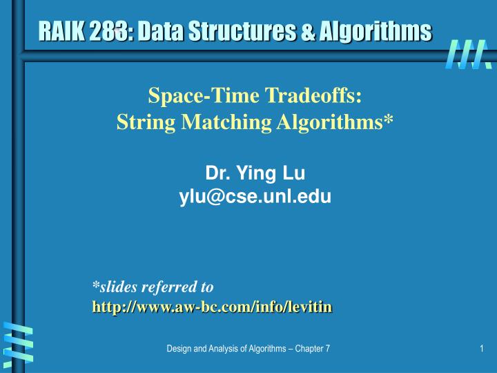 PPT - RAIK 283: Data Structures & Algorithms PowerPoint Presentation ...